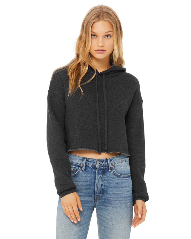 Ladies' Cropped Fleece Hoodie - B7502 - Bella + Canvas - Printed Shirts